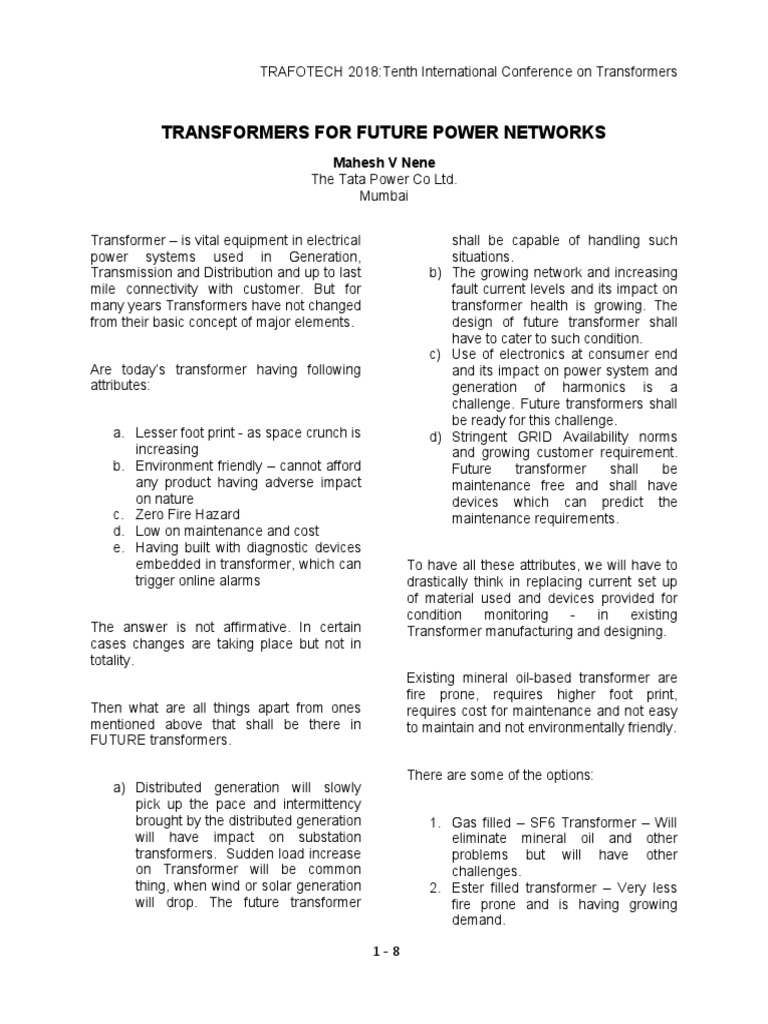 S1-2-Transformers For Future Power Networks - Mahesh Nene-Tata Power ...