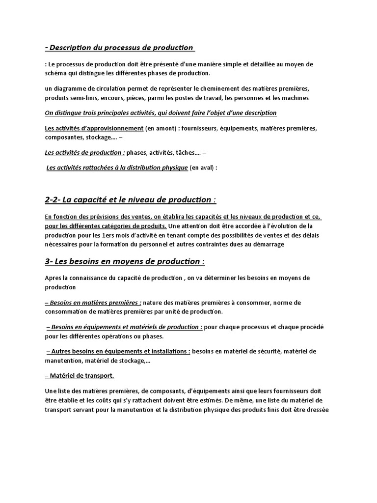 Guide du Processus de Production | PDF