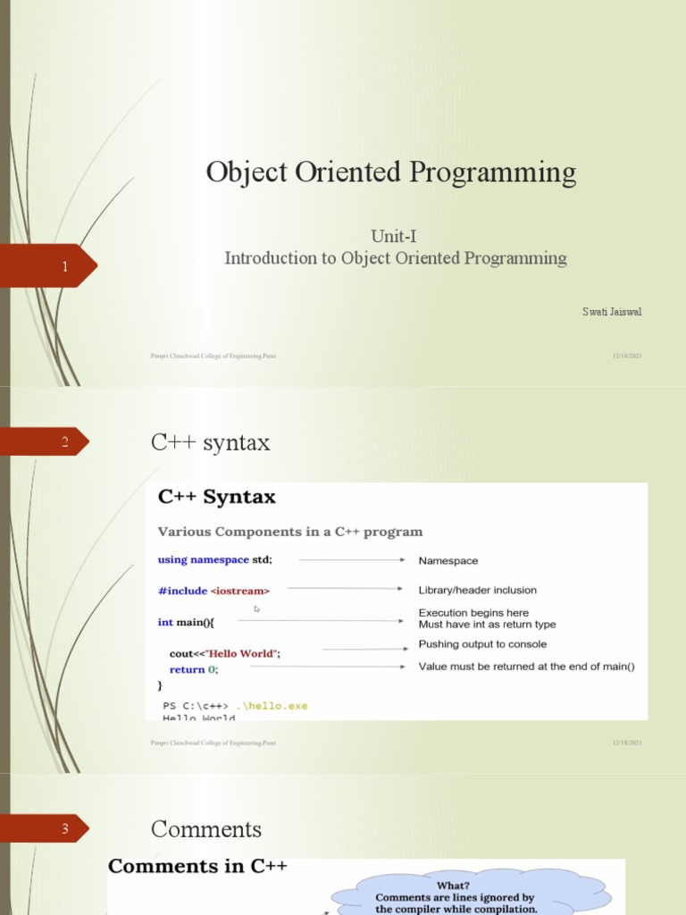 Object Oriented Programming Class Object Pdf Programming Constructor Object Oriented