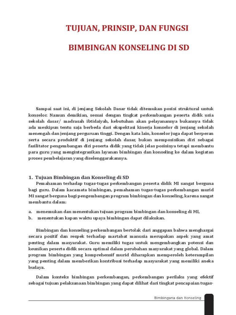 Prinsip Bimbingan Konseling di SD | PDF
