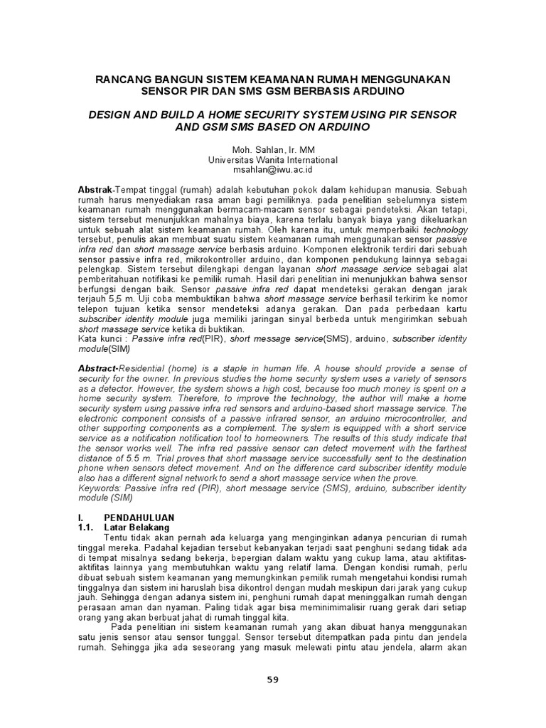 02 2016 Rancang Bangun Sistem Keamanan Rumah Menggunakan Sensor Pir Dan ...