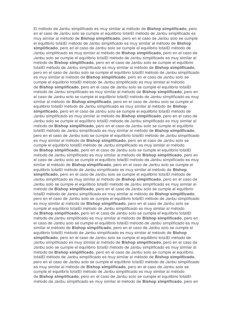 El Método de Janbu Simplificado Es Muy Similar Al Método de Bishop ...