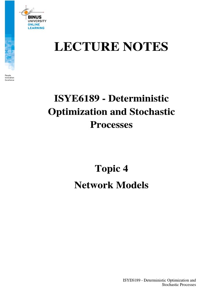 Model Jaringan dalam Optimasi Deterministik | PDF | Sains & Matematika