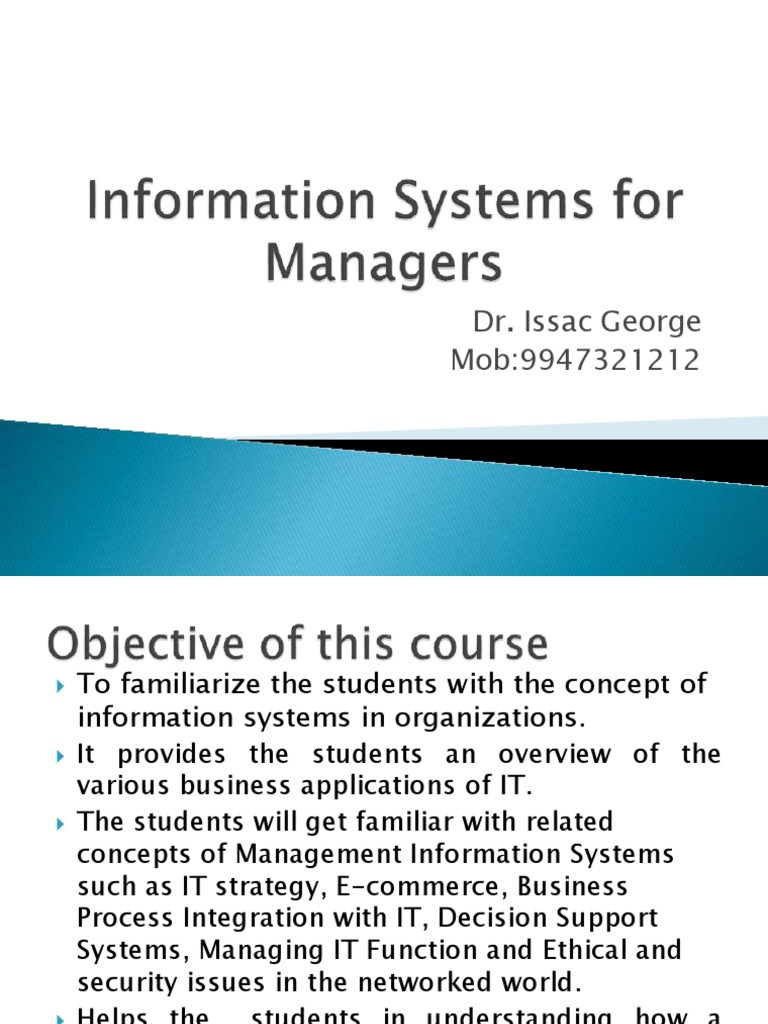 ISM Module 1 | PDF | Information System | Information