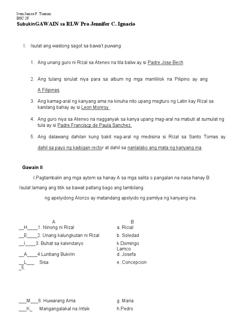 Activity 2 Rizal | PDF