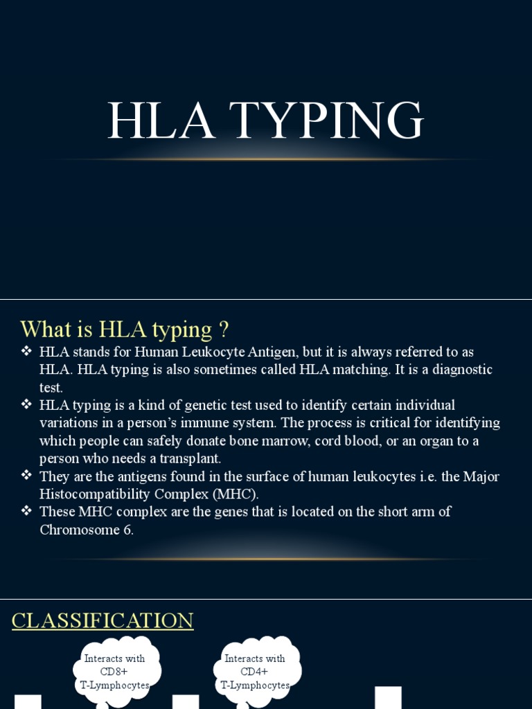 HLA Typing: Importance and Methods | PDF | Major Histocompatibility ...