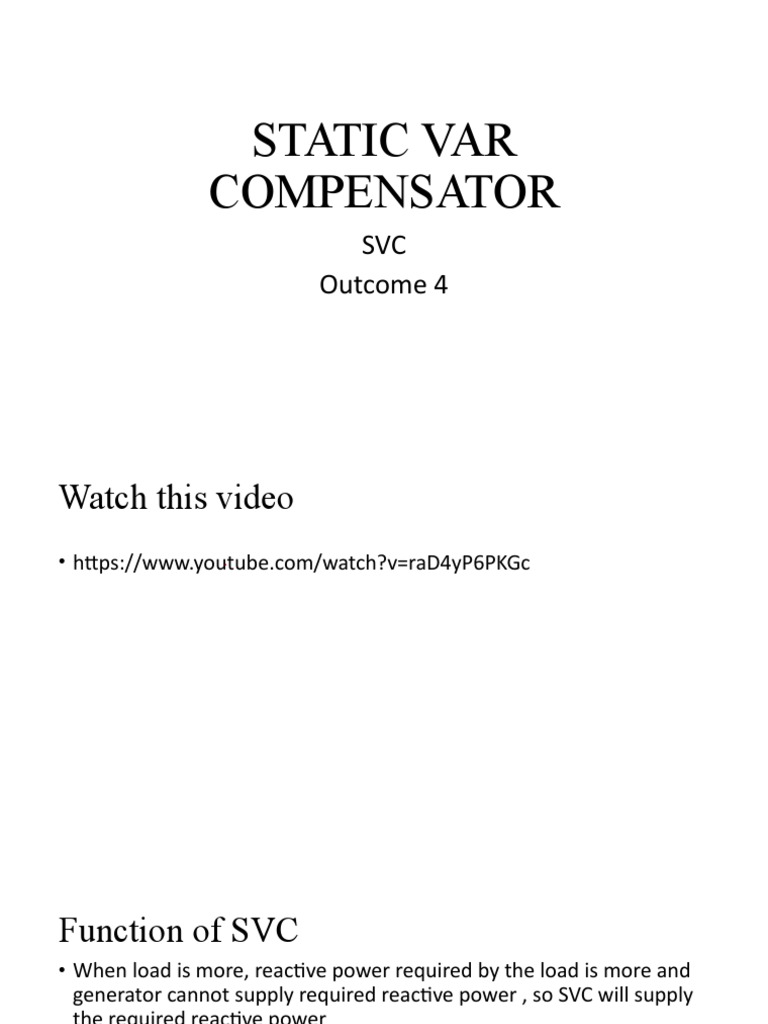 Static Var Compensator: SVC Outcome 4 | PDF