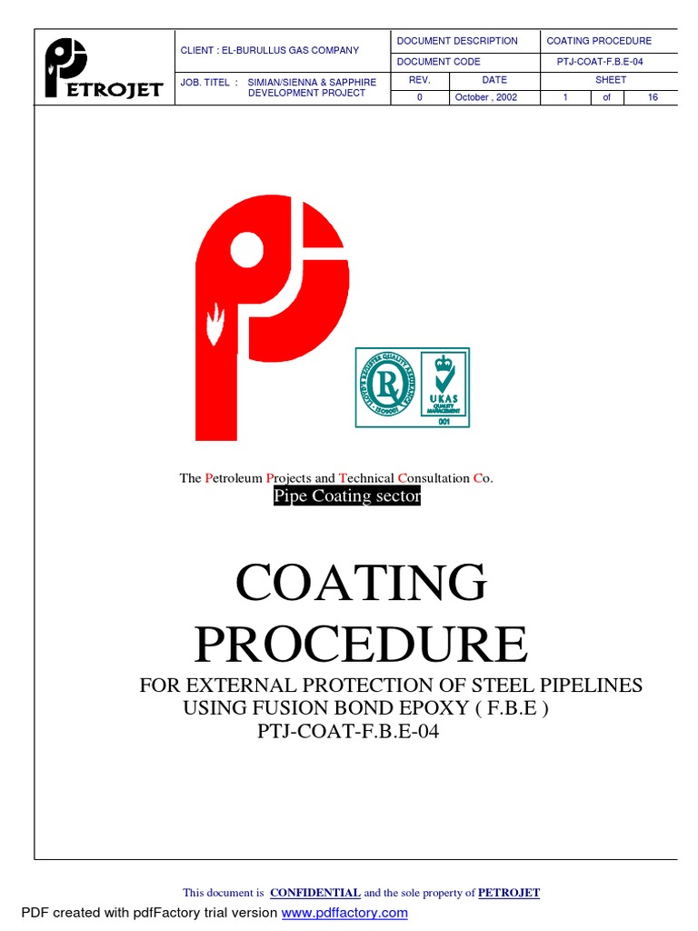 Coating Procedure: For External Protection of Steel Pipelines Using ...
