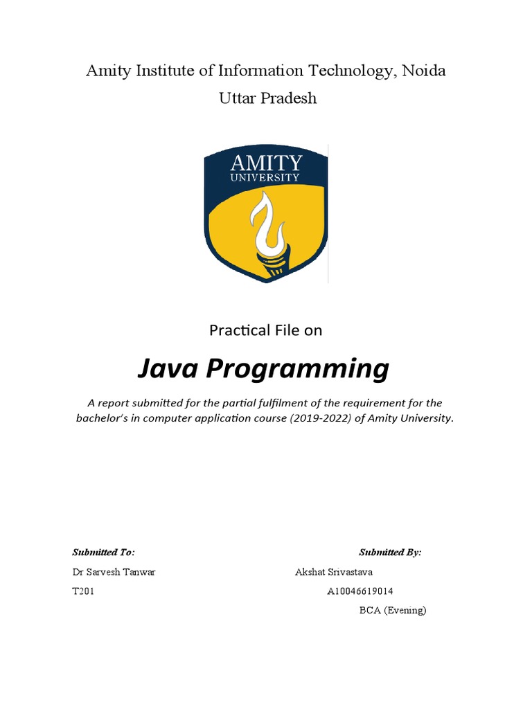 Java Lab Practical File Pdf Programming Constructor Object