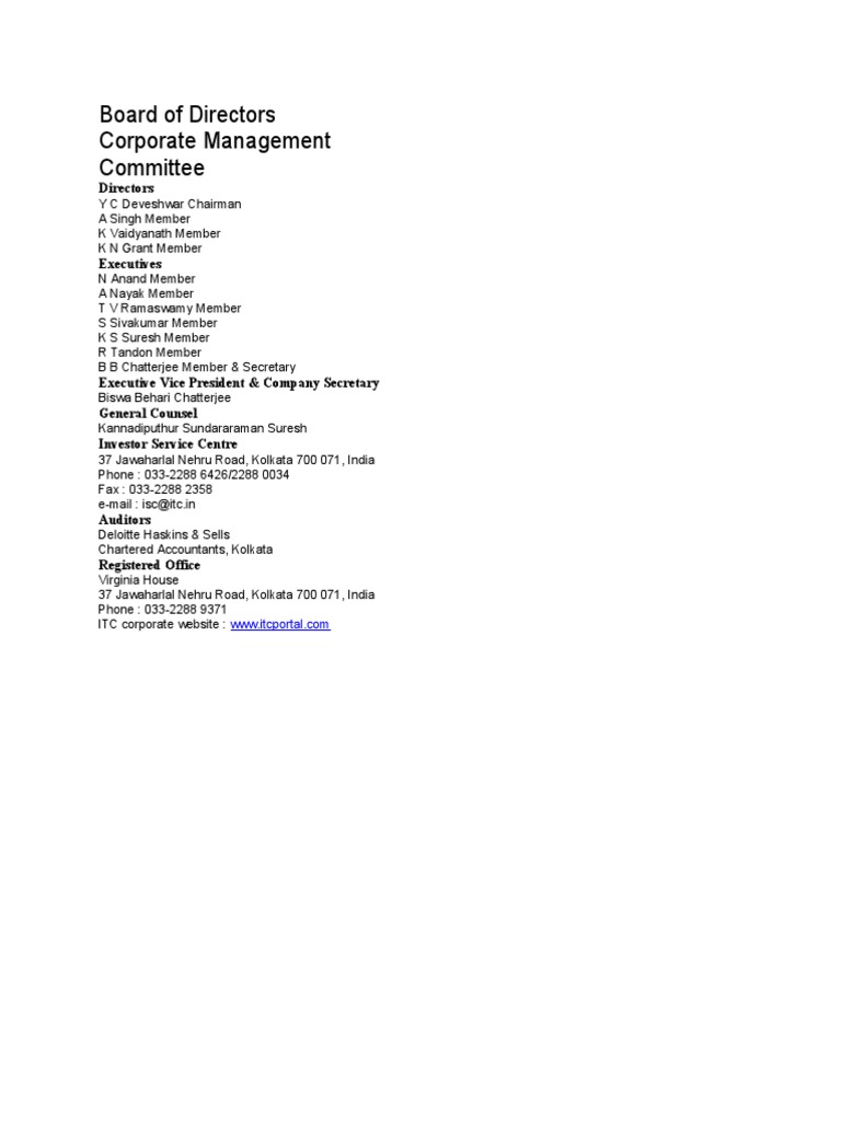 Board of Directors Corporate Management Committee | PDF | Business