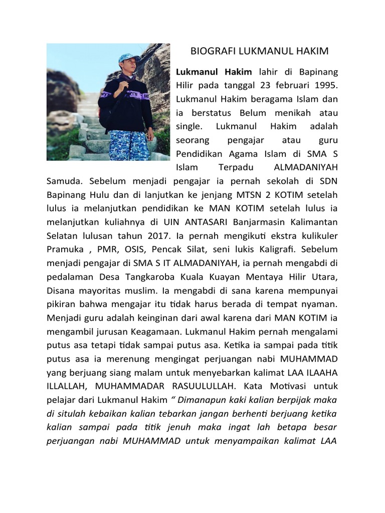 Biografi Lukmanul Hakim | PDF