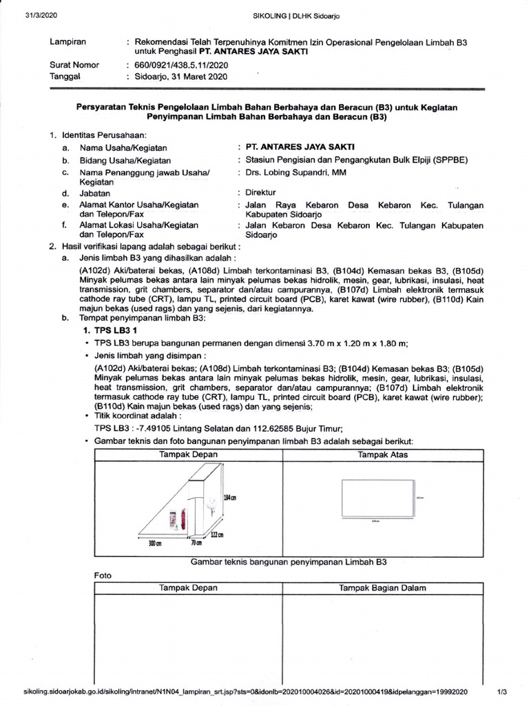 Rekomtek TPS LB3 Pt. Ajs | PDF