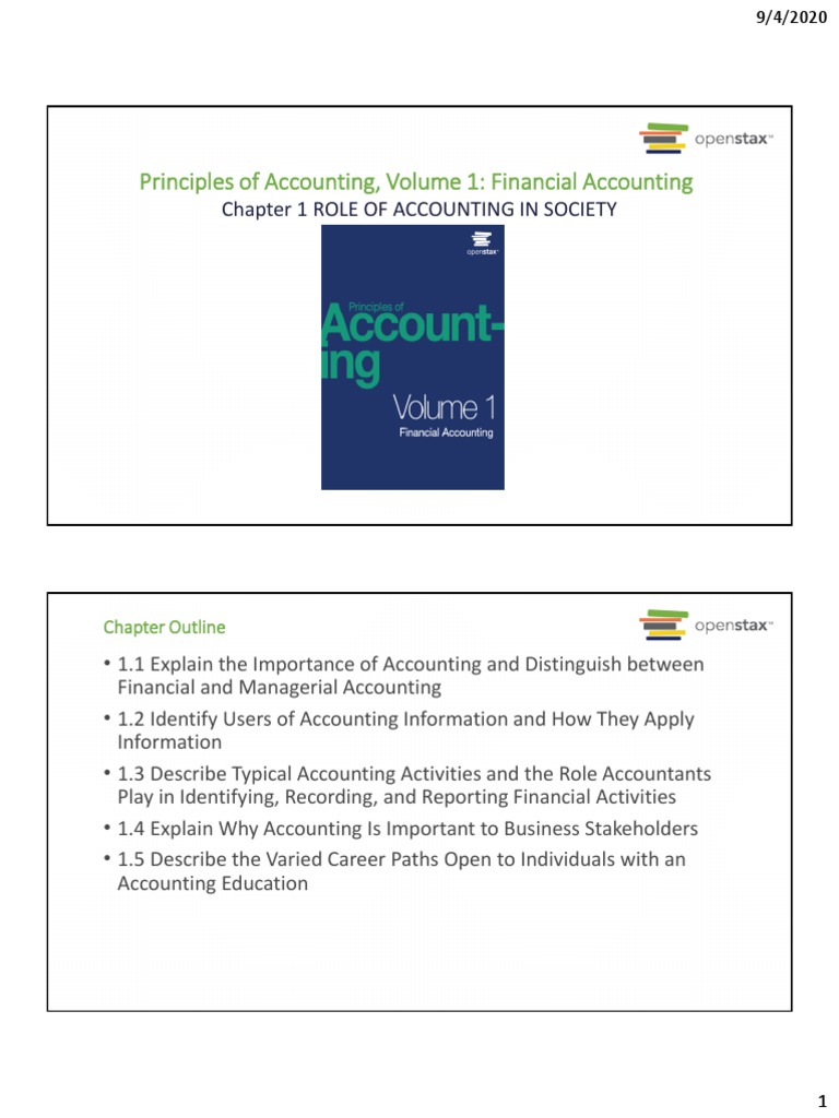 Principles of Accounting, Volume 1: Financial Accounting | PDF ...