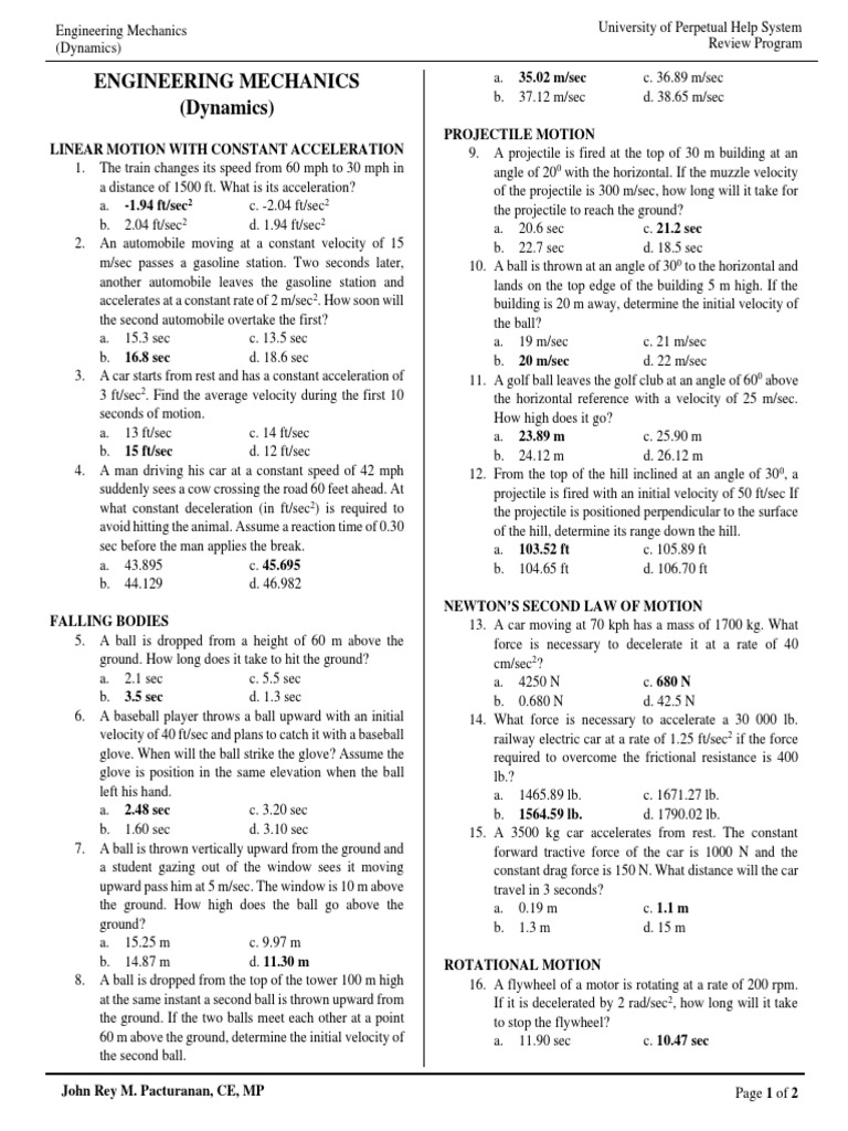 Engineering Mechanics Dynamics | PDF | Acceleration | Projectiles