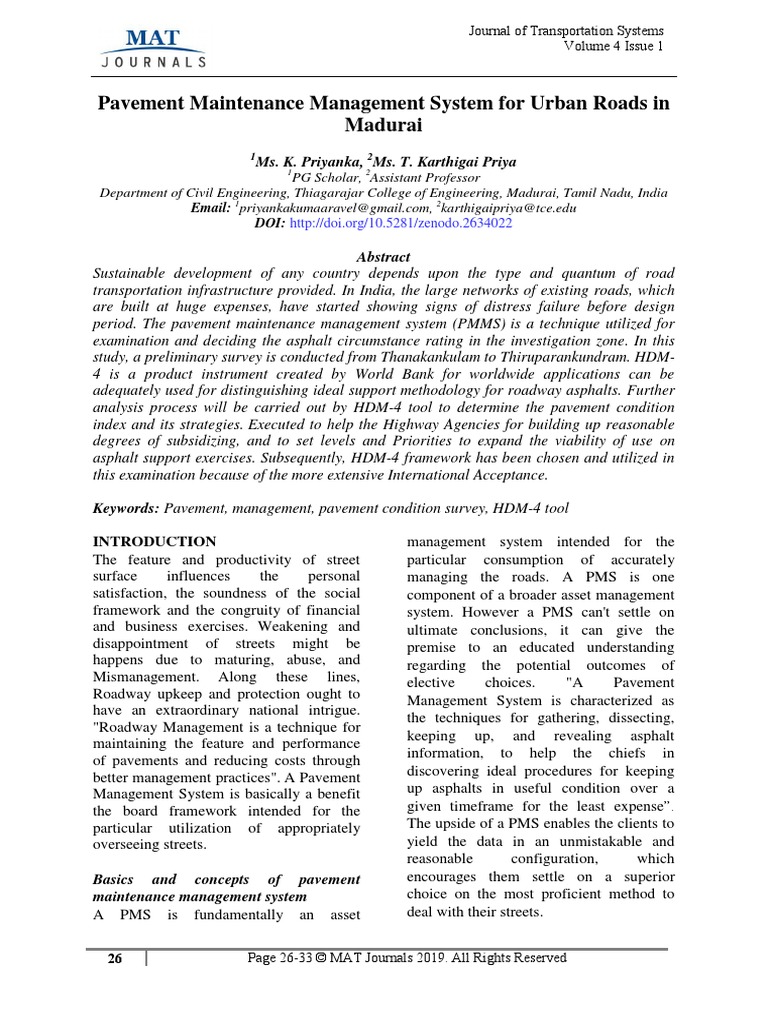 (26-33) Pavement Maintenance Management System - Revised-Format | PDF ...