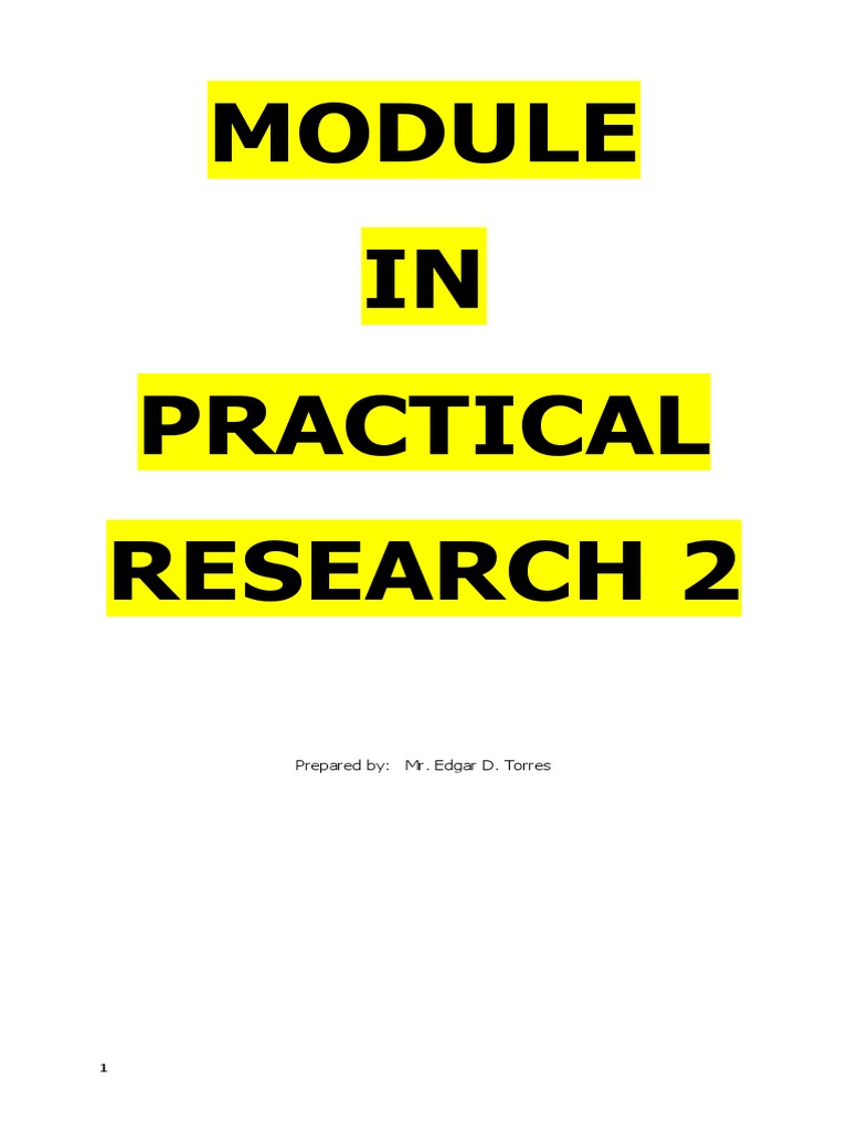 Module in Practical Research 2 | PDF | Hypothesis | Plagiarism