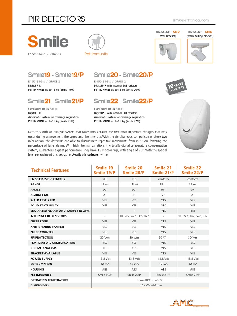 Pir Detectors: Smile Smile Smile Smile | PDF | Equipment | Electrical ...