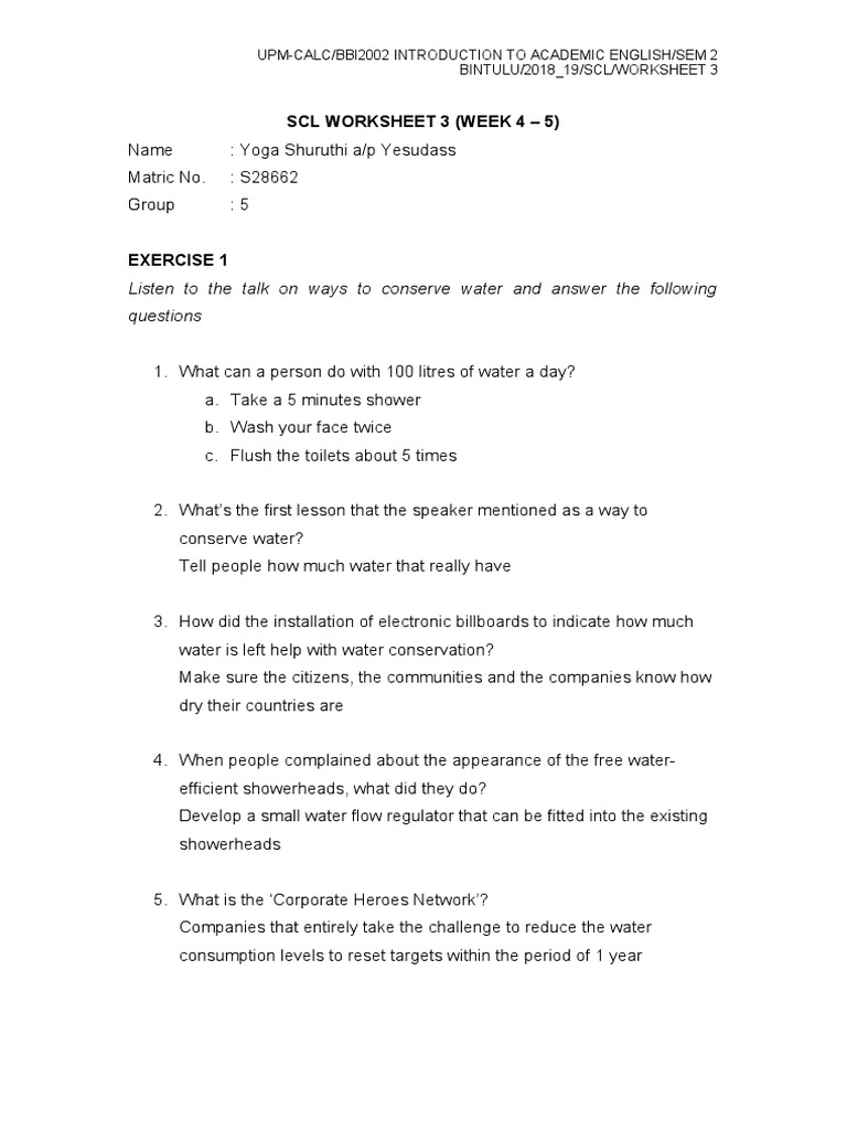 SCL Worksheet 3 (Week 4 - 5) | PDF | Social Science | Wellness