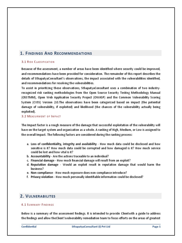 Client Web Application Assessment Report Dummy | PDF