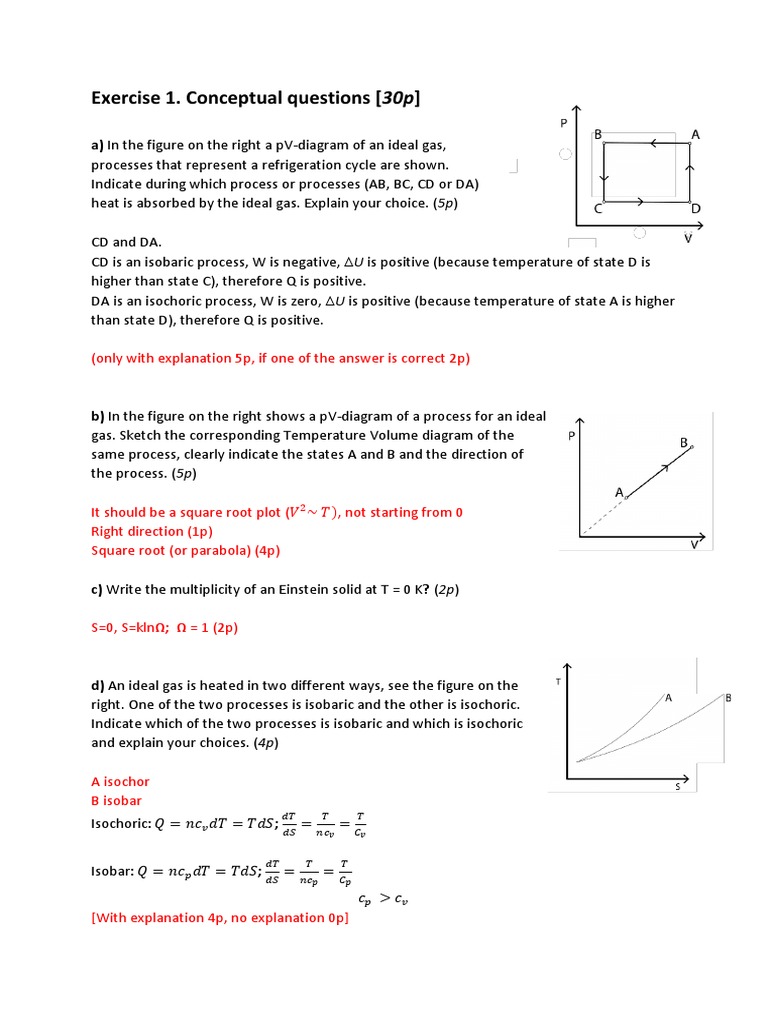 Ideal Gas Processes and Entropy Analysis | PDF | Heat | Gases