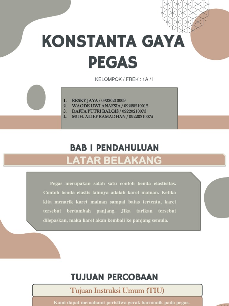 Konstanta Gaya Pegas PPT 1a | PDF | Sains & Matematika
