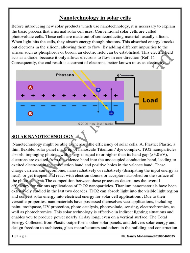 NANOTECHNOLOGY SOLAR CELLS | PDF | Solar Cell | Nanotechnology