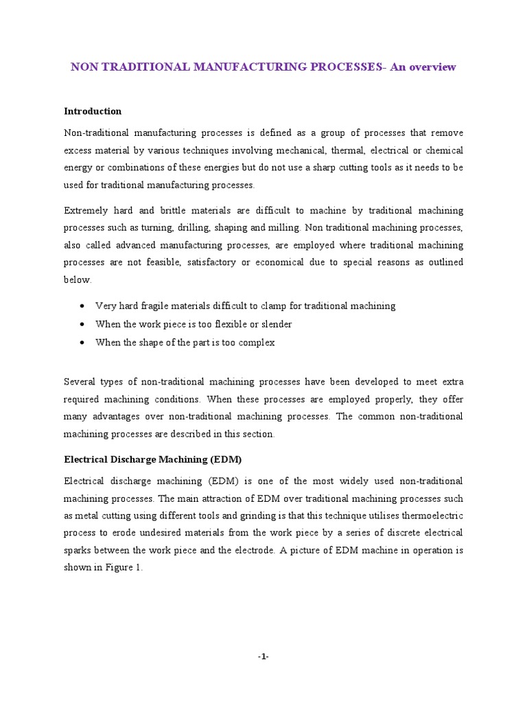Overview of NTM Processes | PDF | Machining | Laser