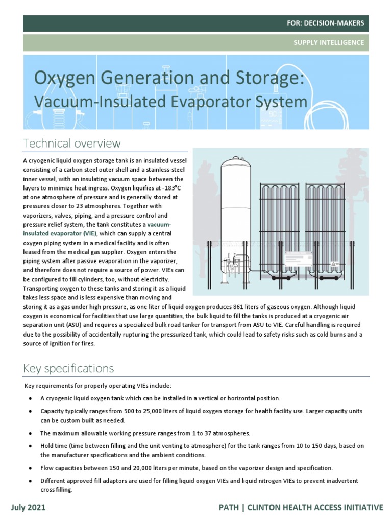 O2 Generation and Storage VIES v1 | PDF | Oxygen | Carburetor