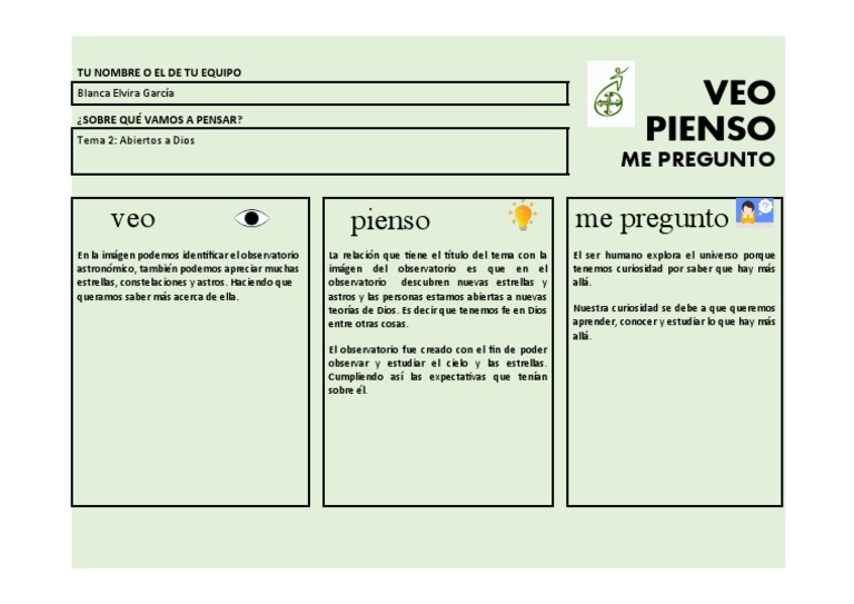 Veo, Pienso, Me Pregunto | PDF