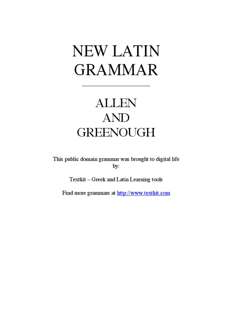 New Latin Grammar Black and White | PDF | Metre (Poetry) | Consonant