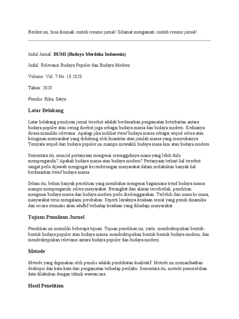 CONTOH Resume Jurnal | PDF