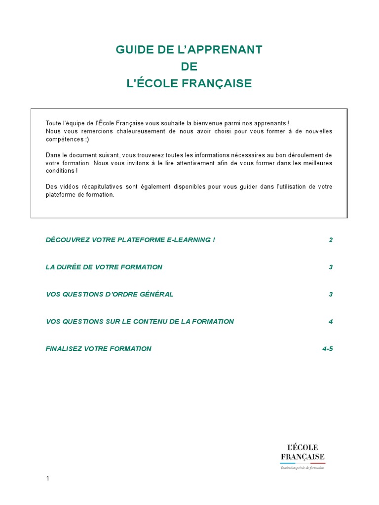 Guide de L Apprenant | PDF | Technologies de l'éducation | Informatique