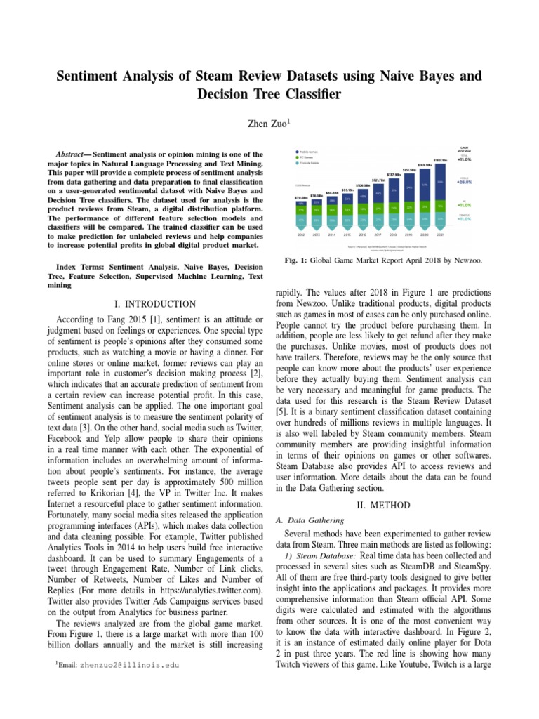 Zuo - Sentiment Analysis of Steam Review Datasets Using Naive Bayes and Decision Tree Classifier ...