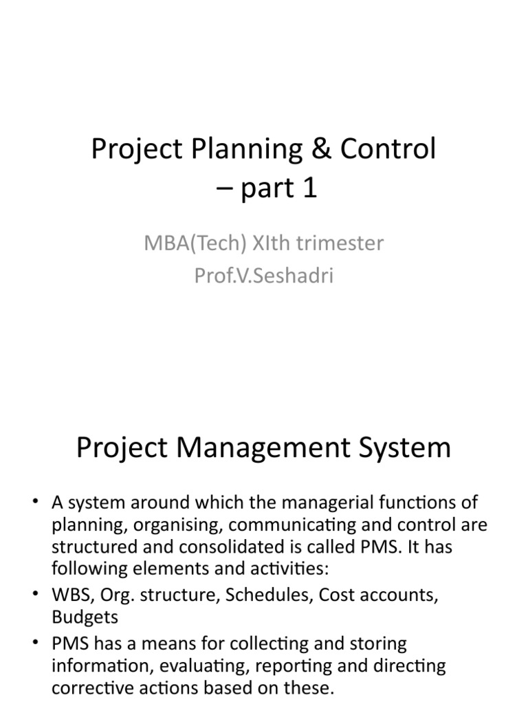 Project Planning Part 1 | PDF | Computing | Systems Engineering