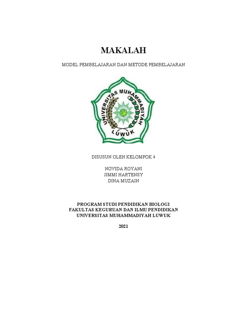 Makalah Model Dan Metode Pembelajaran | PDF