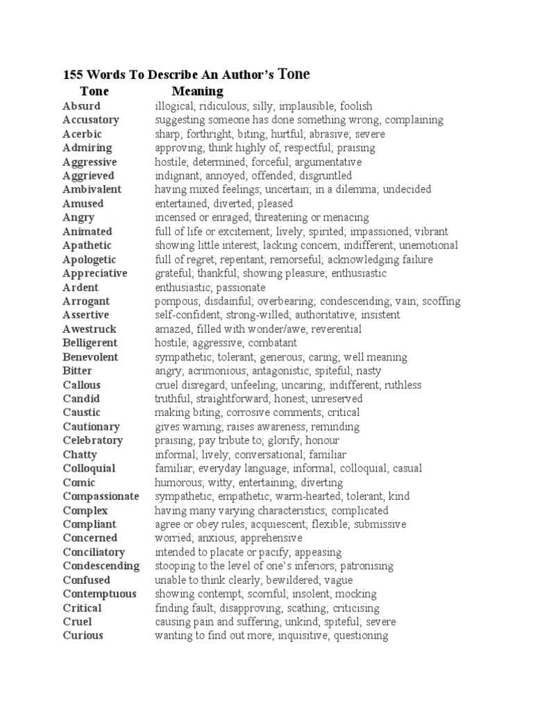 An Insightful Guide To Describing An Author's Tone Through Diverse ...