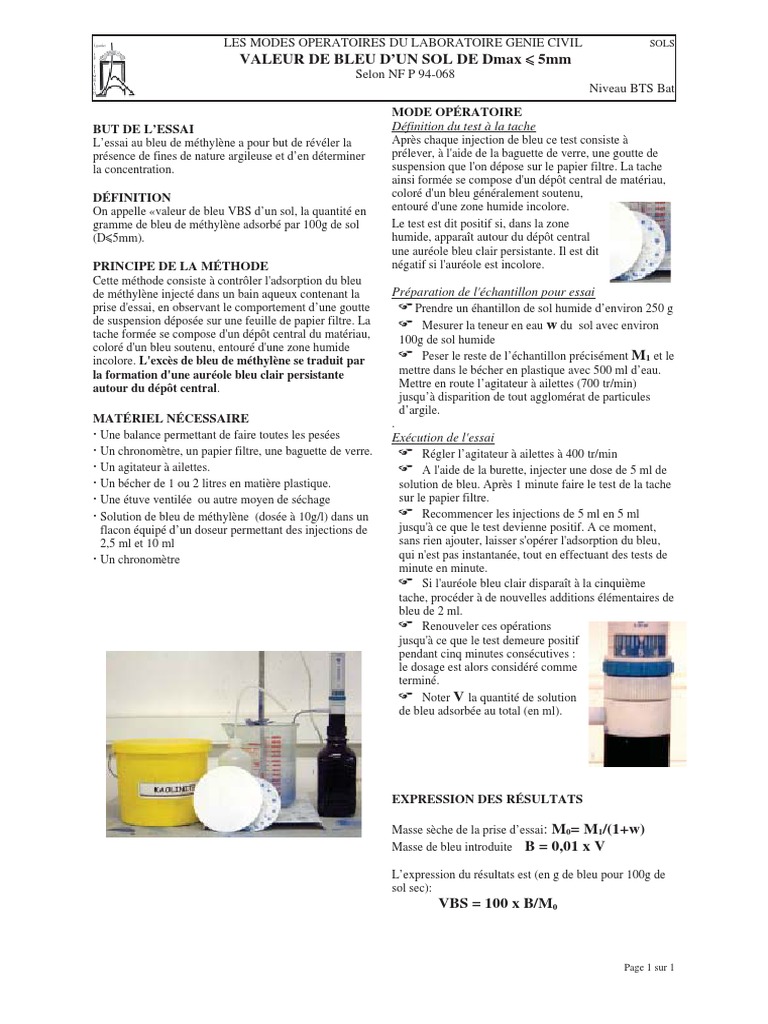 Essais Vbs | PDF | Adsorption | Bleu