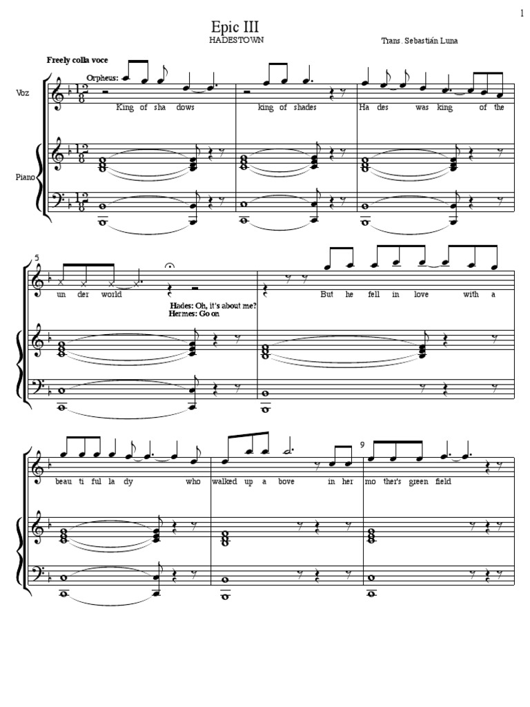 Epic III: Freely Colla Voce | PDF