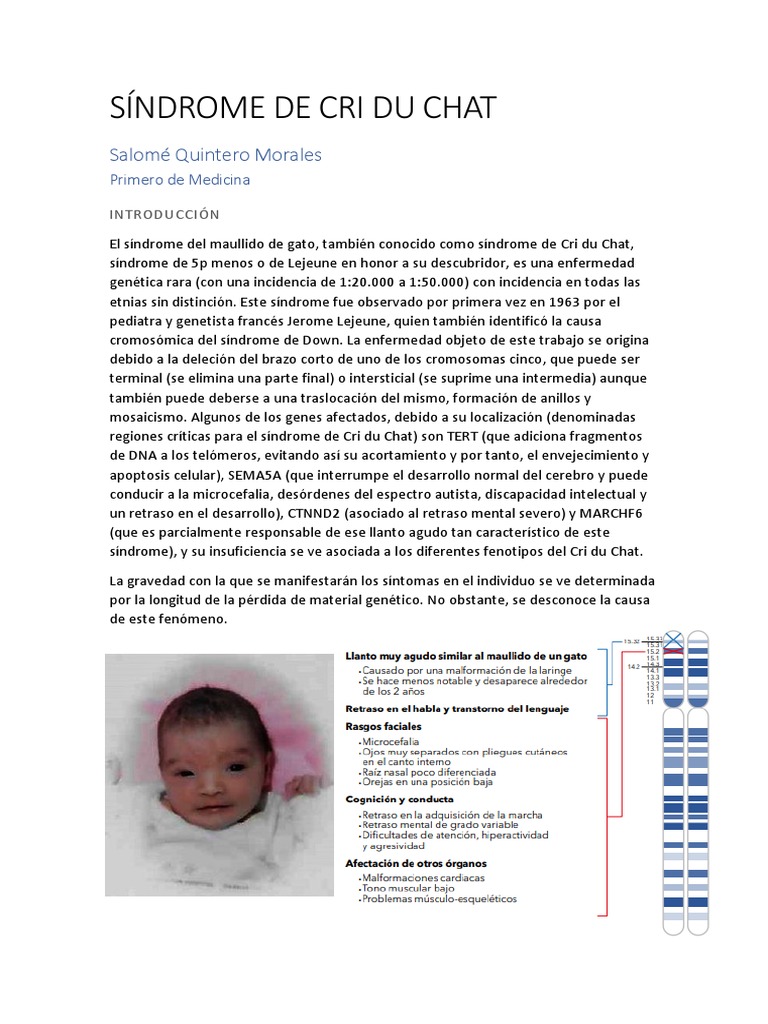 Síndrome de Cri Du Chat | PDF | Medicina CLINICA | Genética