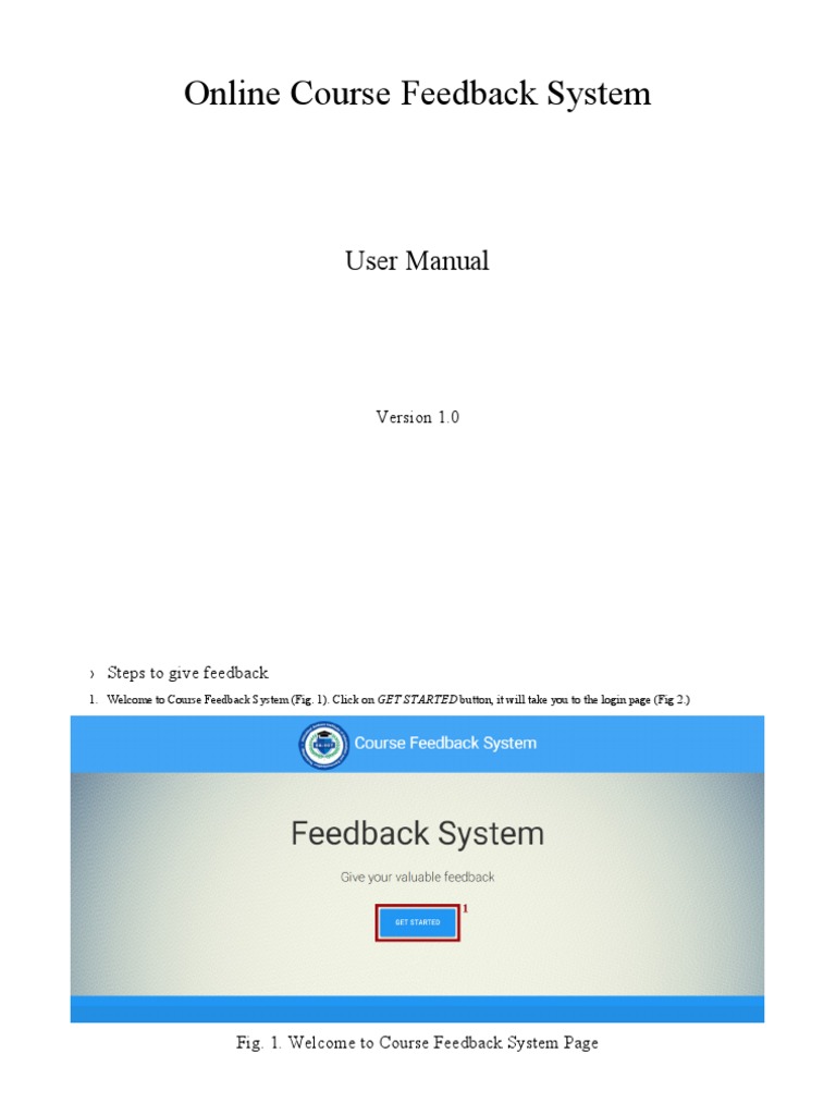 Online Course Feedback System: User Manual | PDF | Computer Science ...
