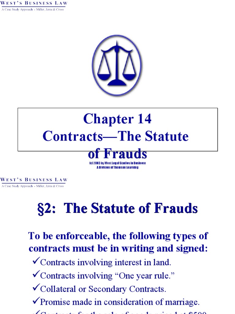 Contracts-The Statute of Frauds | PDF | Parol Evidence Rule | Contract Law