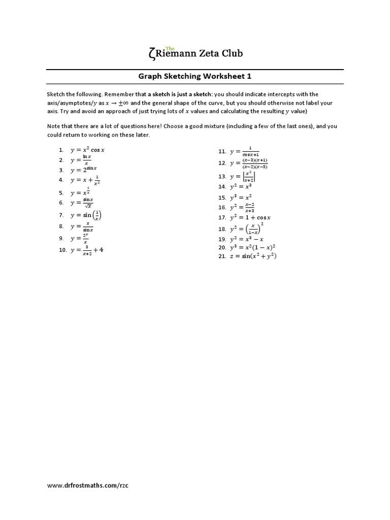 Graph Sketching Practice Worksheet | PDF | Sine | Trigonometric Functions