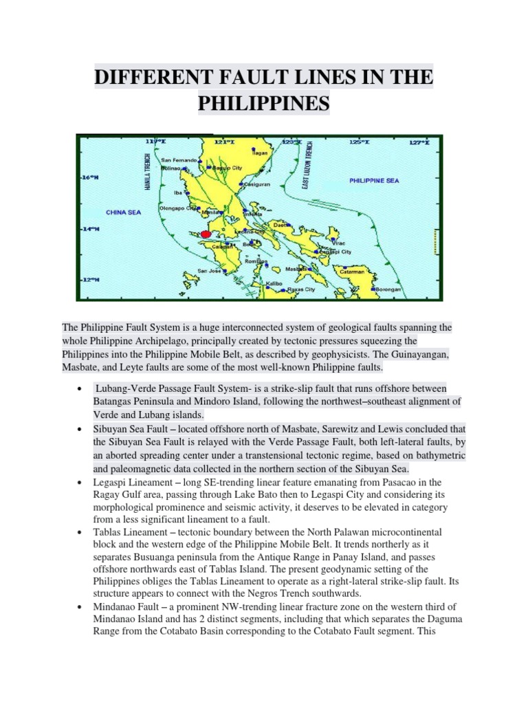 Different Fault Lines in The Philippines | PDF | Fault (Geology ...