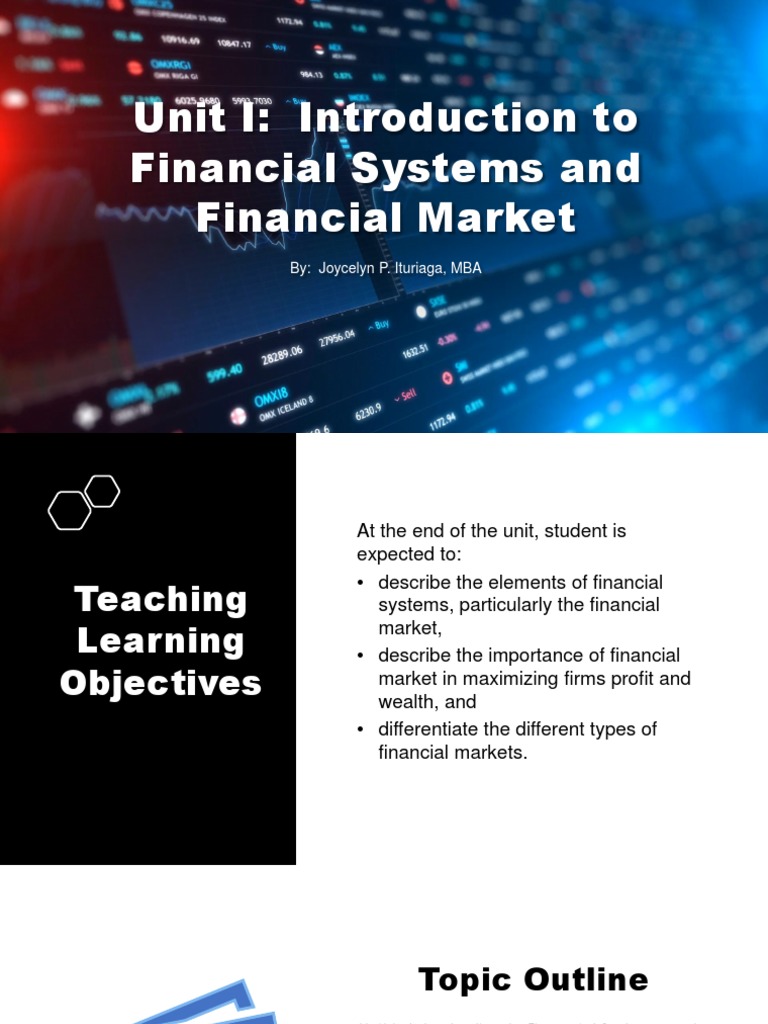Introduction to Financial Systems | PDF | Financial System | Financial ...