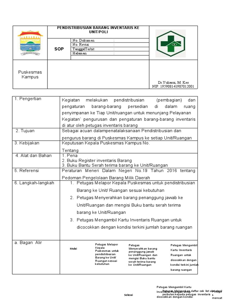 Sop Pendistribusian Barang Inventaris Ke Unit | PDF