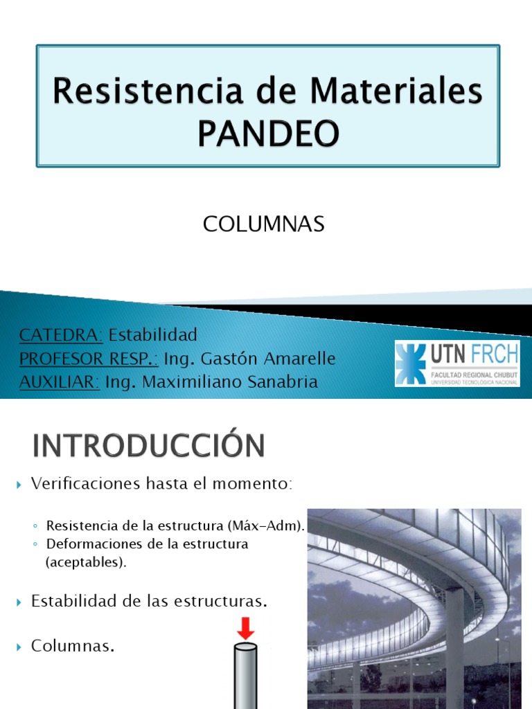 Unidad 12 Pandeo | PDF | Ingeniería mecánica | Mecánica