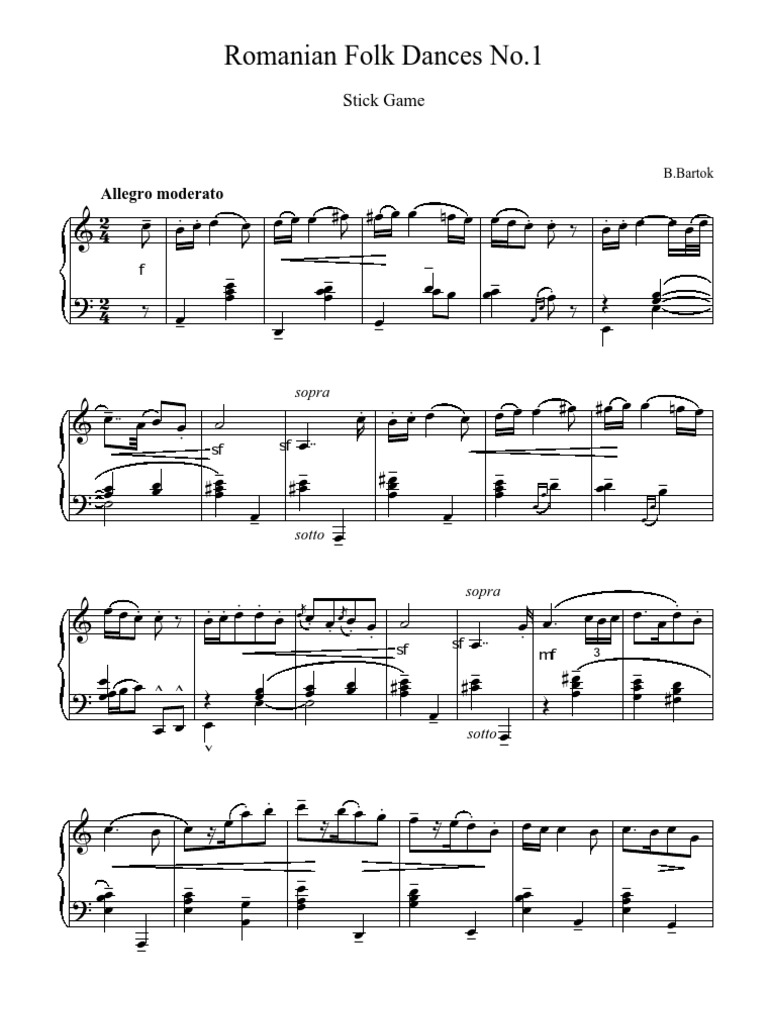 Bartok-Romanian Folk Dances No.1 | PDF | Leisure