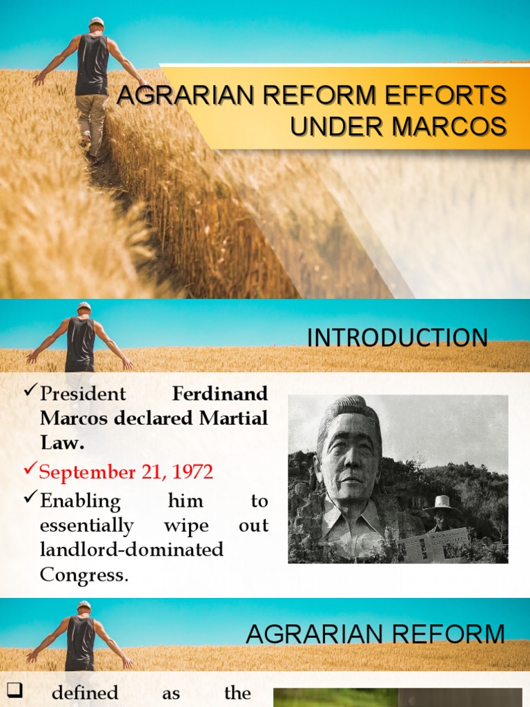 Agrarian Reform Under Marcos Overview | PDF | Land Law | Economies