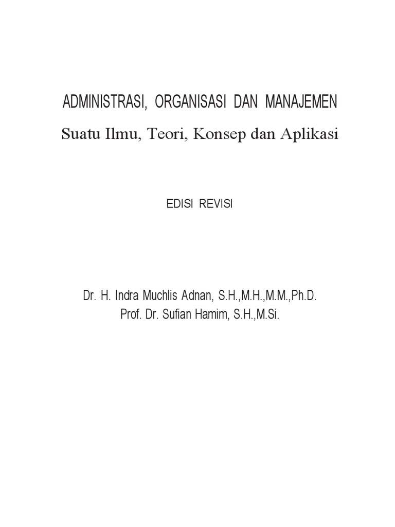 Administrasi, Organisasi Dan Manajemen | PDF