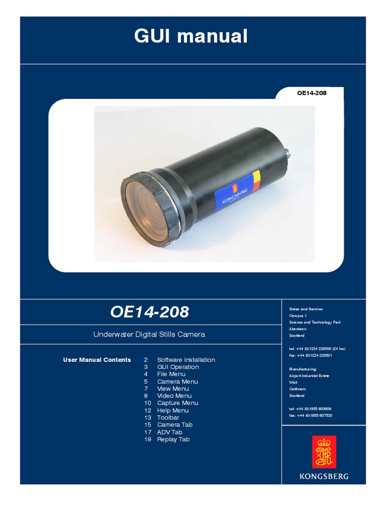 GUI Manual: Underwater Digital Stills Camera | PDF | Video | Display ...